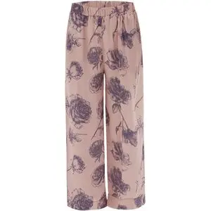 PERALUNA Rosa Rose Patterned Culotte Trousers