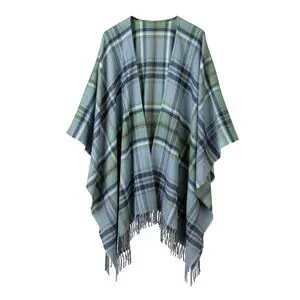 ARAMINTA CAMPBELL Beech Dappled Skies Lambswool Serape - Blue