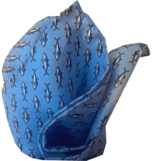 LAZYJACK PRESS Big Kahuna Pocket Square - Blue