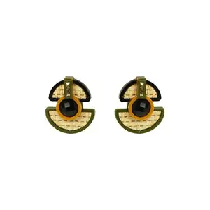 GISSA BICALHO Handmade Four Moons Acrylic Earrings - Green