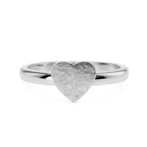 UNALOE Sterling Hammered Heart Ring - Silver
