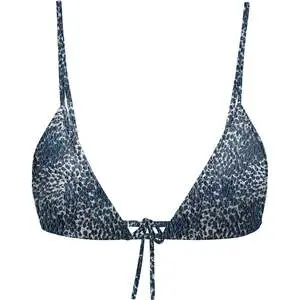 BLACKBOUGH SWIM Cynthia Snow Leopard Jacquard Triangle Bikini Top - Blue