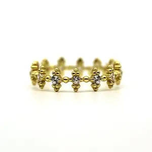 VICSTONENYC FINE JEWELRY Art Deco Natural Diamond Eternity Ring - Gold