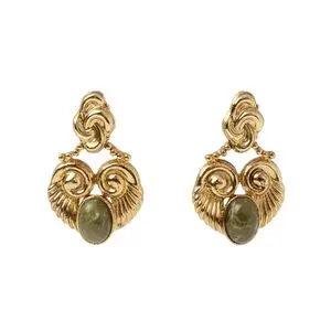 CARAMEL VINTAGE JEWELLERY Vintage Plated Disco Earrings - Gold