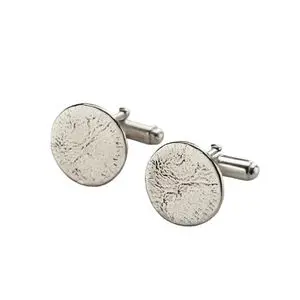 POSH TOTTY DESIGNS Sterling Molten Disc Cufflinks - Silver