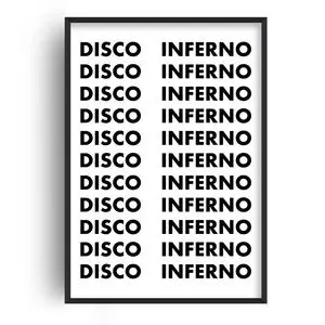 FANCLUB Disco Inferno Retro Music Giclée Art Print - Black