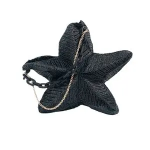 ZANATANY CONCEPTS Raffia Star Bag - Black
