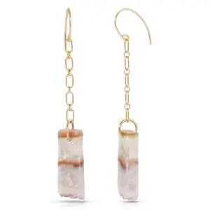 HEATHER HAWKINS Amethyst Slice Dangle Earrings - Purple
