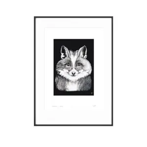 Curiosity Snug Curious Creatures Series Fox Bunny Fun Print - Black