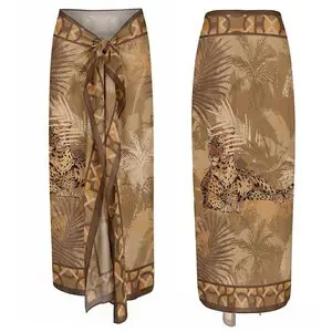 Loveist Store Neutrals Savanna Leo Sarong Pareo - Brown