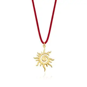 THE PHEIA Sun Pendant Cord Necklace - Gold