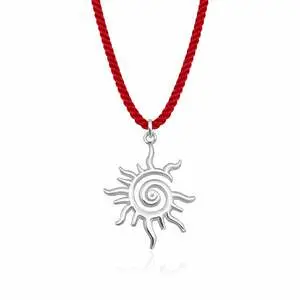 THE PHEIA Sun Pendant Cord Necklace - Silver