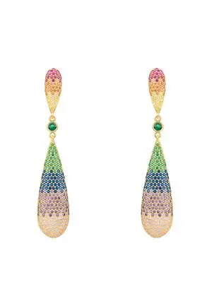 LATELITA Coco's Long Drop Earrings - Gold