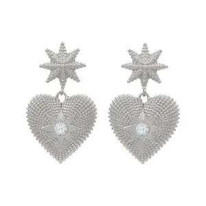 ZOË & MORGAN Brave Heart Aquamarine Earrings - Silver