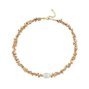 LINYA JEWELLERY Sirius Baroque Pearl & Hematite Necklace - Gold
