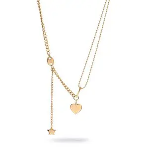 EBRU JEWELRY Stellar Love Heart Necklace - Gold