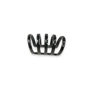JAGGED HALO JEWELRY Cage Ear Cuff Rhodium - Black