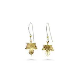 ISLA SILVER Vermeil Maple Leaf Drop Earrings