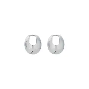 POURQUOI Egg Petite Hoop Earrings - Silver
