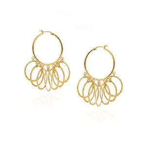 JAREDJAMIN Zephyr Textured Multi-ring Hoop Earrings - Gold