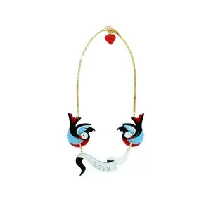 GISSA BICALHO Acrylic Swallows Necklace - Red