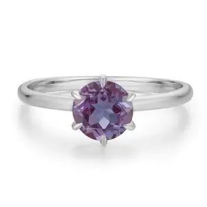AZURA JEWELRY NEW YORK One Love Round Alexandrite Ring - Silver
