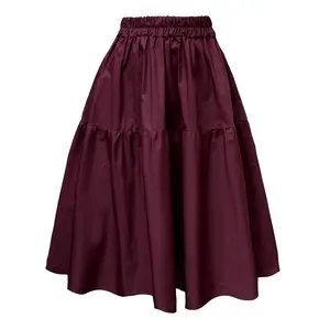 FROCK TALES Tahiti Midi Skirt With Pockets - Red