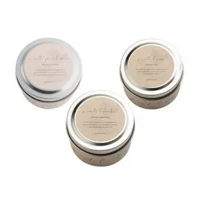 JE MÉRITE (I DESERVE) Neutrals I Deserve Love, Forever, & Adventure 2 Oz Travel Candle Discovery Set - Black/pink/red