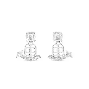 SALLY SKOUFIS Revival Ear Jacket With Simulated Diamond - Silver/white
