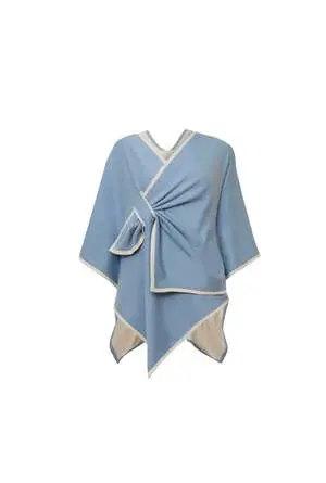 JAMES LAKELAND Front Knot Poncho - Blue