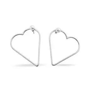 SILVER MOON Heart In Light Sterling Earrings