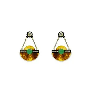 GISSA BICALHO Handmade Acrylic Pendant Earrings - Green