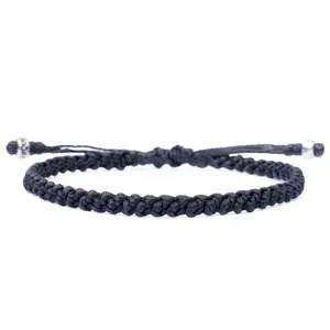 HARBOUR UK BRACELETS Sterling Silver And Rope Bracelet - Black