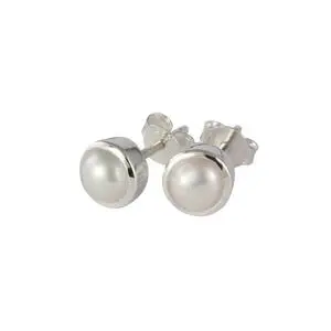 THE JEWELLERY STORE LONDON Pearl Stud Earrings In Sterling - Silver
