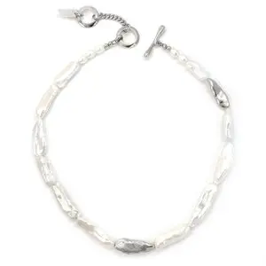 BIKO Elle Pearl Collar Necklace - Silver