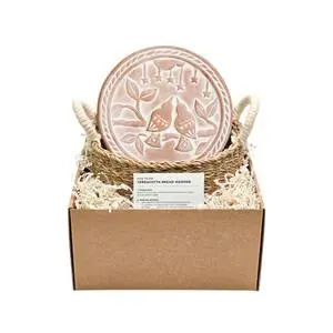 KORISSA Neutrals Bread Warmer & Basket Lovebirds Round - Orange