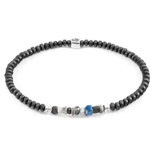 ANCHOR & CREW Djenne Nila Glass Paralana Stone Bracelet Silver