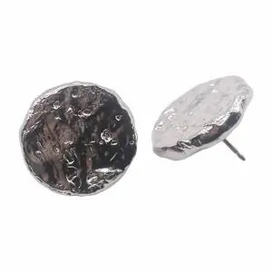 MOCA JEWELLERY Grain Circle Stud Earrings - Silver