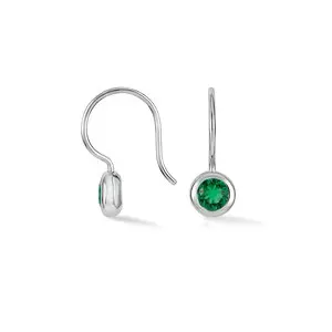 DOWER & HALL Dewdrop Green Garnet Earrings - Silver/green