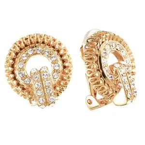Grossé Tourbillon Crystal Clip On Earrings - Gold