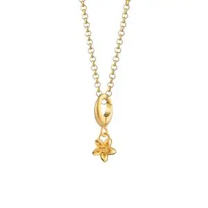 LILY CHARMED 18ct Plated Forget-me-not Charm Necklace - Gold