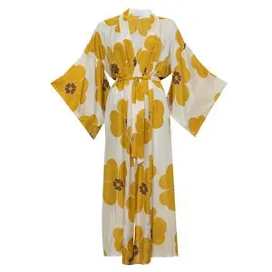 ROSES ARE RED Floral Silk Kimono - Orange