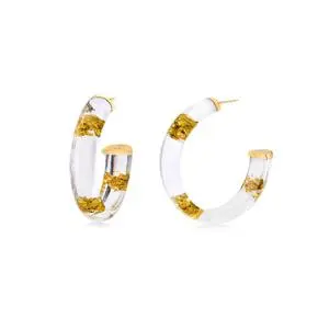 GOLD & HONEY Leaf Hoop Earrings - Gold