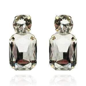 MICHAEL NASH JEWELRY Clear Crystal Drop Earrings - Gold