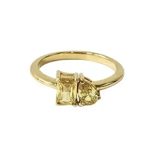 BELINDA JEWELZ Toi Et Moi Citrine Ring - Orange