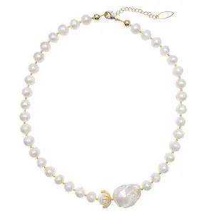 FARRA Freshwater And Baroque Pearl Necklace - White