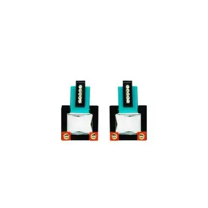 GISSA BICALHO Rectangular Acrylic Stone Earrings - Blue