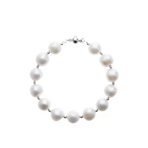 SILVER MOON Sterling Silver Pearl Bracelet - White
