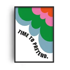 FANCLUB Time To Pretend Retro Giclée Art Print - White