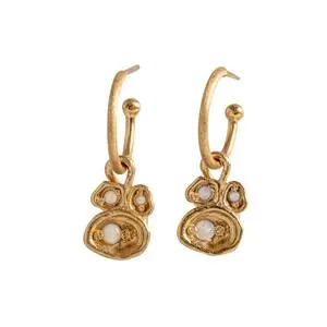 CLAIRE HILL DESIGNS Opal Lichen Hoop Earrings - Gold